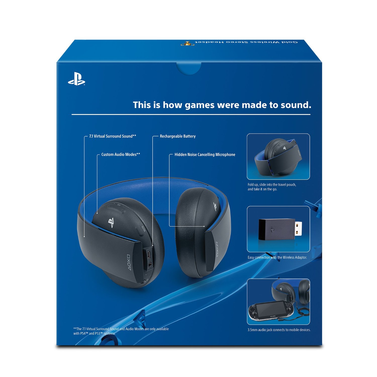 Наушники SONY Gold Wireless Stereo Headset PC, PS3, PS4 | купить гарнитура Sony Gold Wireless ...