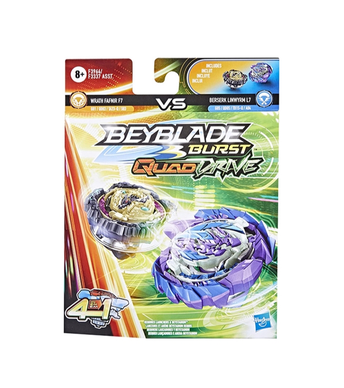 Набор Beyblade Burst QuadDrive Wrath Fafnir F7 and Berserk Linwyrm L7 ...