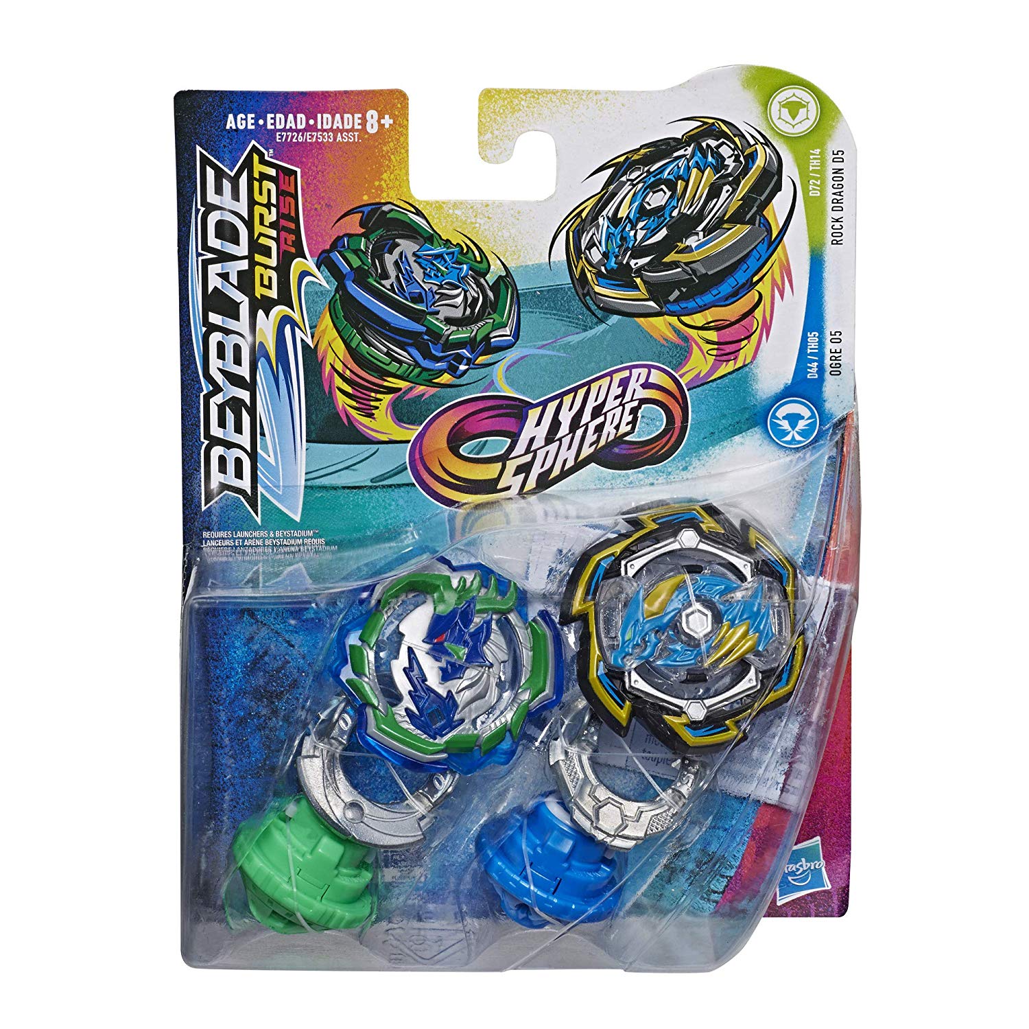 Волчок Бейблейд Рок Драгон Д5 и Огр О5 (Beyblade Burst Rise Hypersphere ...